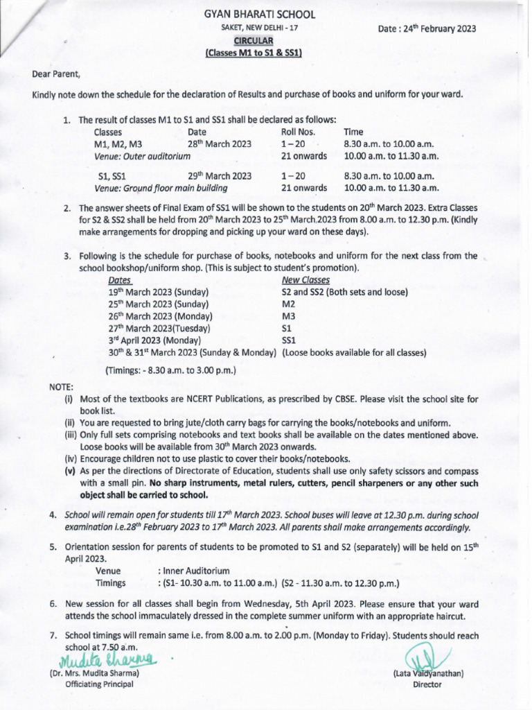 Classes M1 To S1 & SS1 | PDF