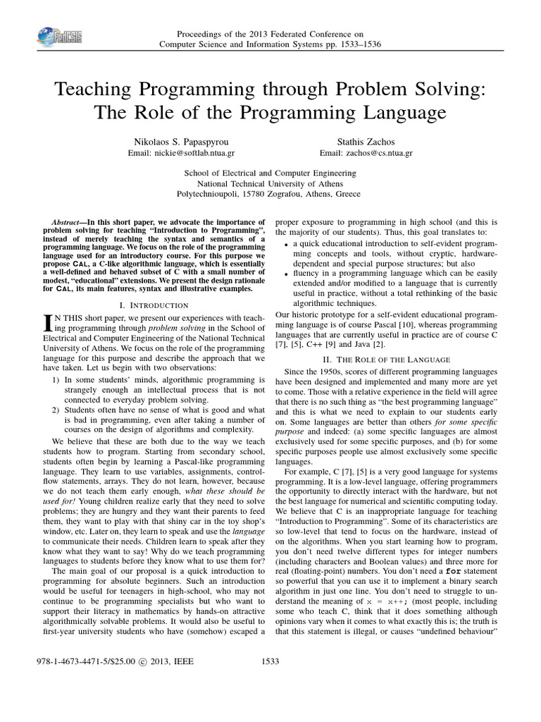 Teaching_programming_through_problem_solving | PDF | Pointer (Computer Programming) | Boolean ...