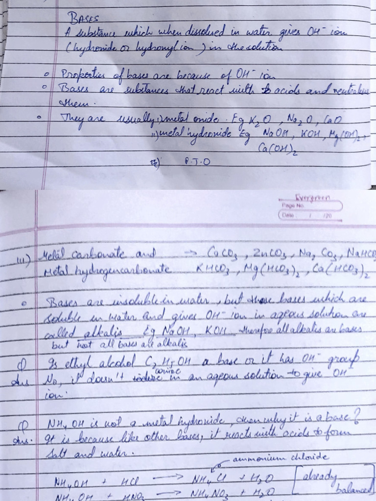 Bases Chem ch2 Class X | PDF