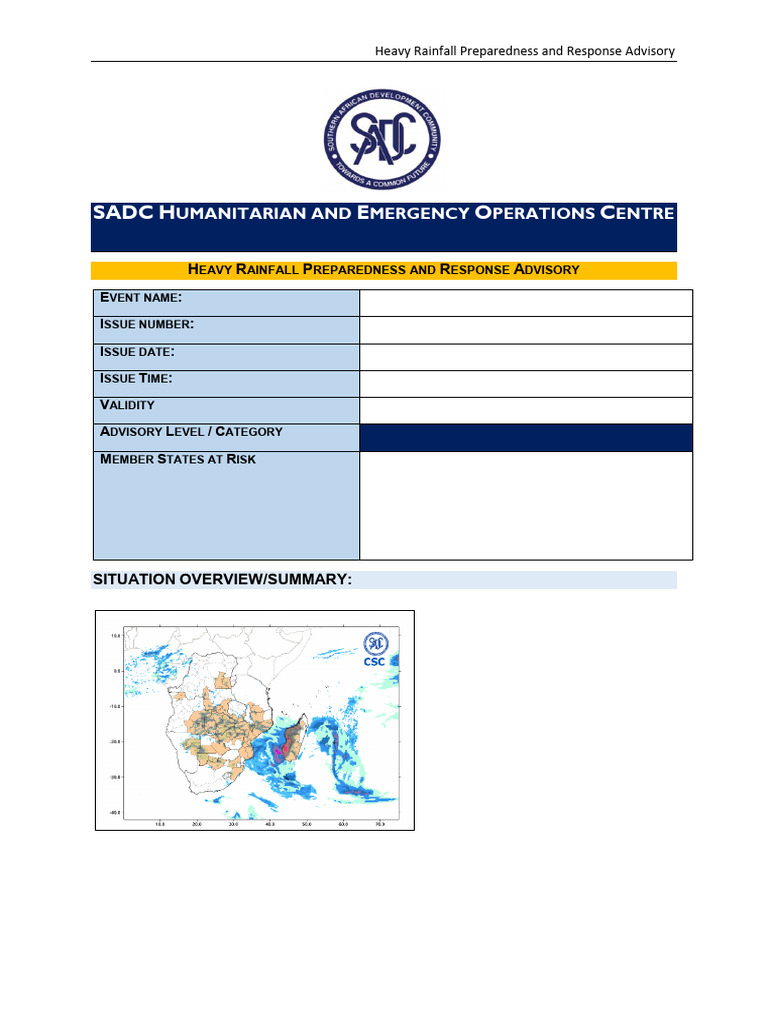 SADC - SHOC Impact Based Advisory - 24.02.2025 | PDF | Southern Africa ...