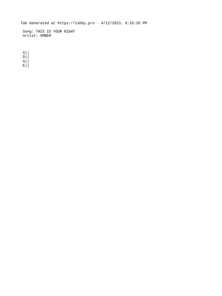 This is Your Night Tab | PDF