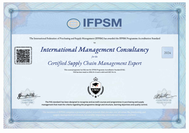 Certificate - International Management Consultancy | PDF