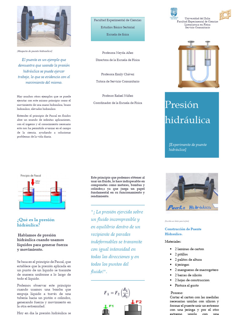 Triptico Presion Hidraulica | PDF | Presión | Gases