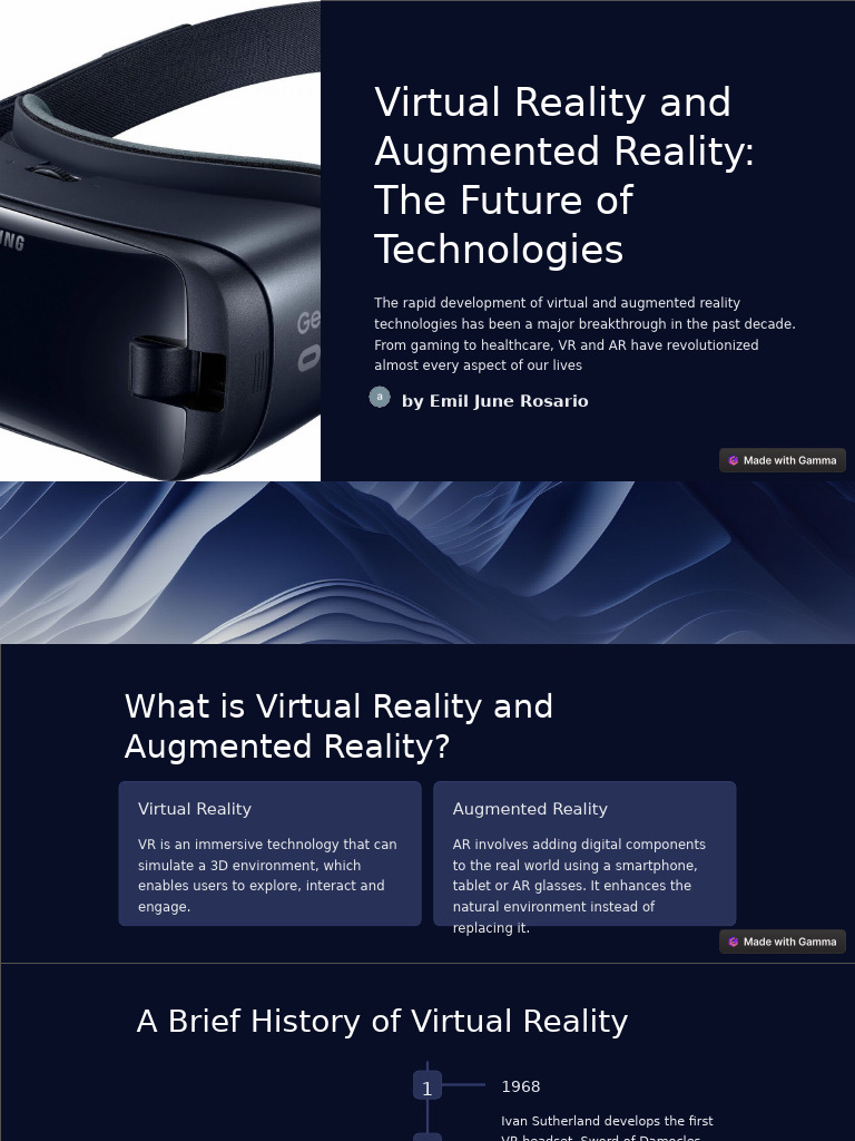 Future of VR and AR Technologies | PDF | Virtual Reality | Augmented ...