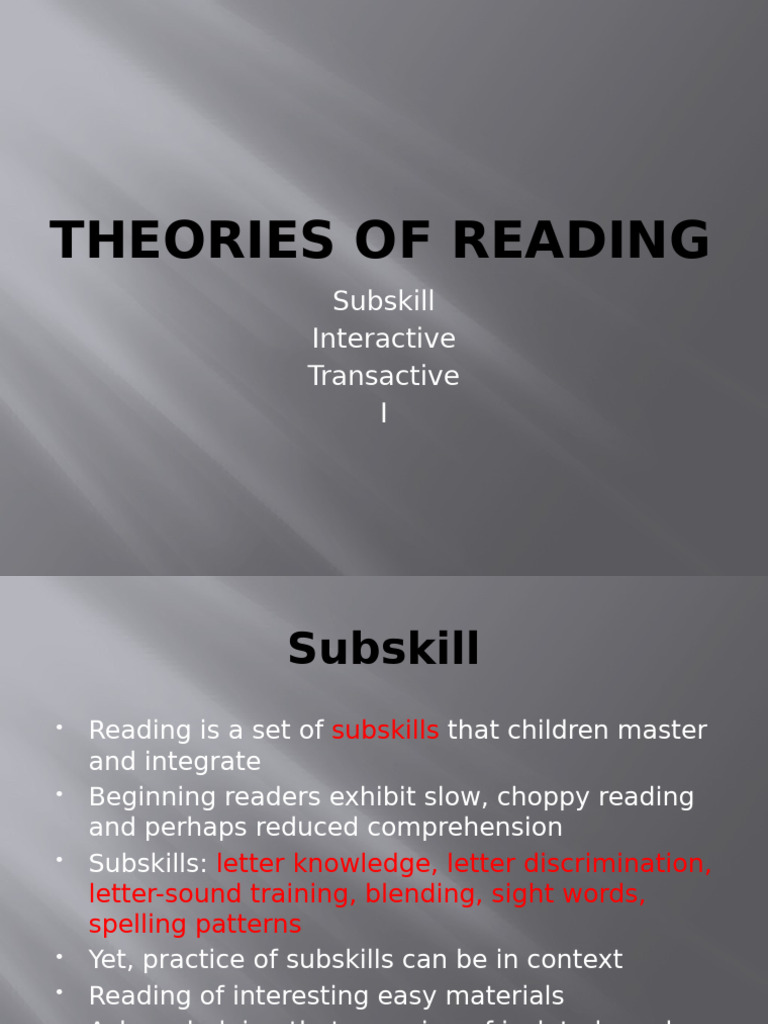 Theories of Reading | PDF