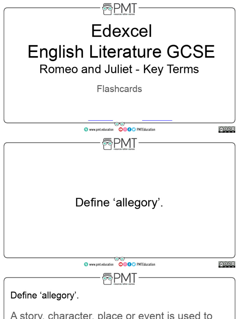 GCSE Flashcards: Romeo and Juliet Terms | PDF
