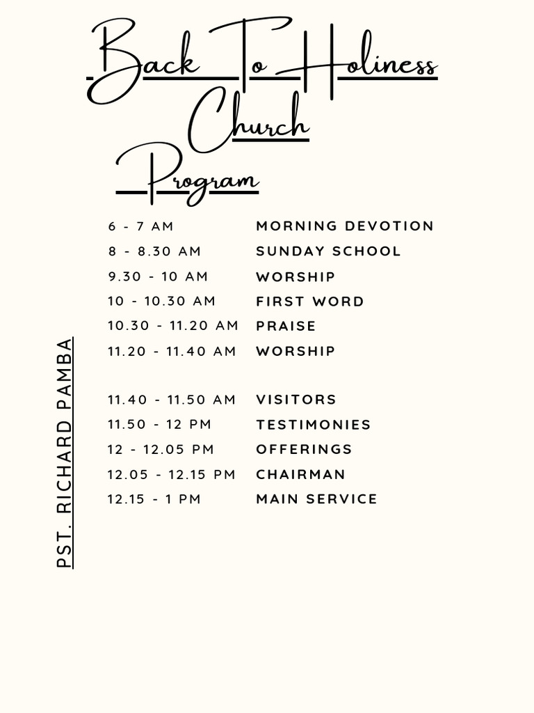 BHC Program Schedule Overview | PDF