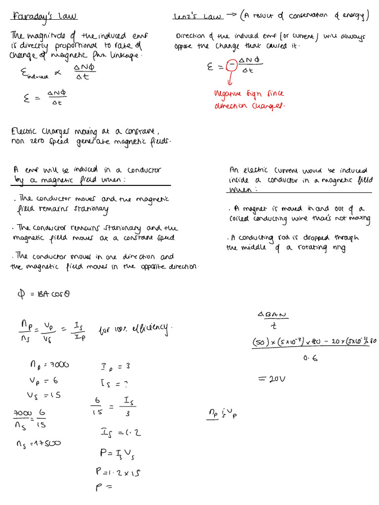 Understanding Faraday's Law and Lenz's Law | PDF | Electromagnetic ...