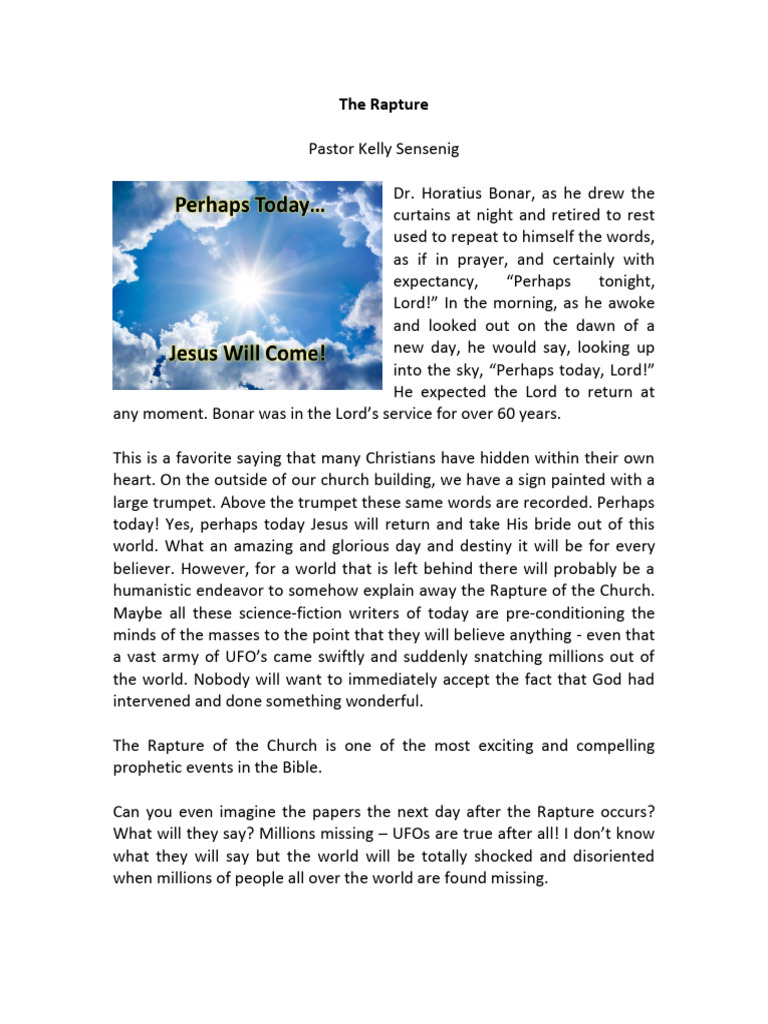 The Rapture | PDF | Rapture | Second Coming
