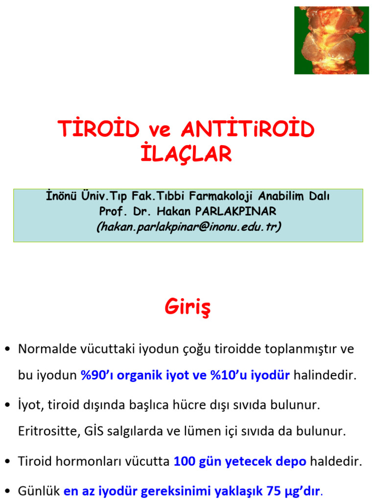Tiroit Ve Antitiroid Hormonlar | PDF