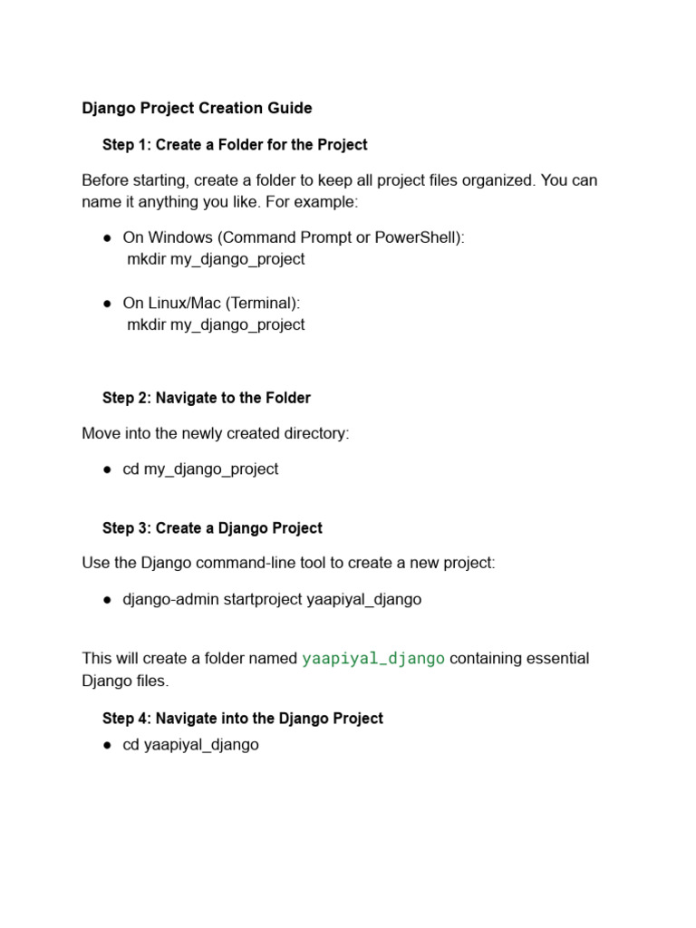 Django Project Creation Guide (3) | PDF | Directory (Computing) | Superuser