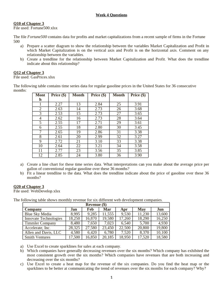 Week 4 Question | PDF | Scatter Plot
