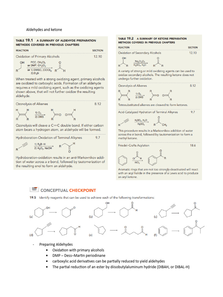 Aldehydes and Ketones: Preparation & Reactions | PDF | Aldehyde | Ketone