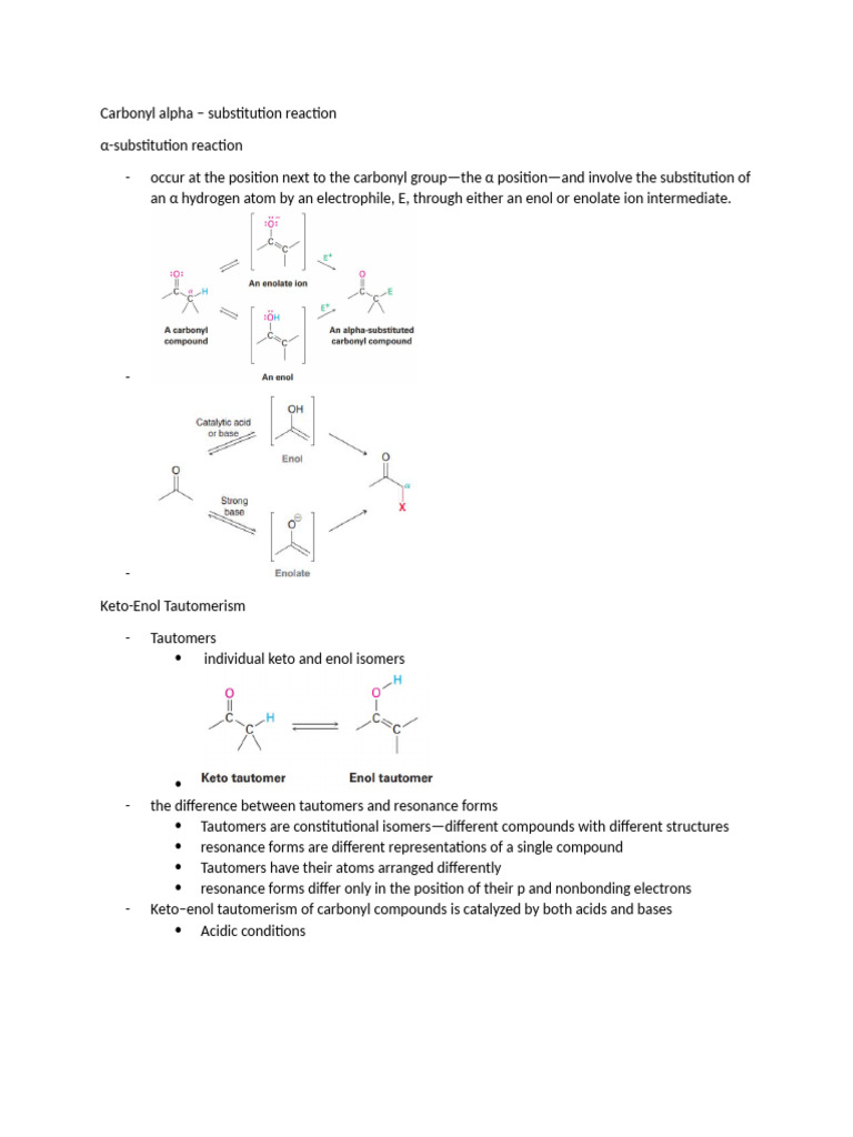 Carbonyl Alpha Substitution Mechanisms | PDF | Ketone | Aldehyde