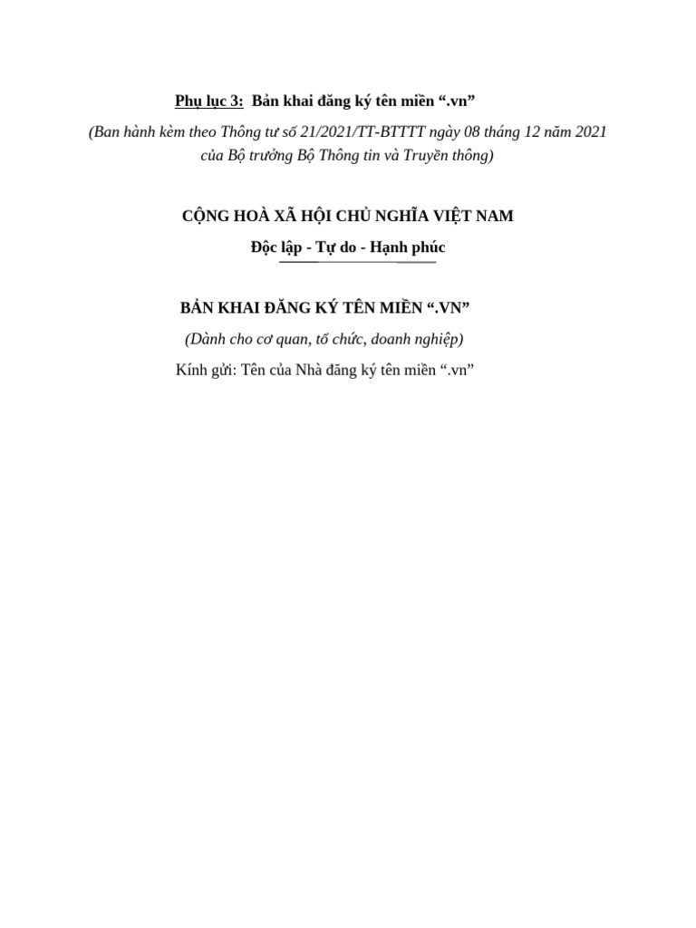 Phu Luc 3-Thongtu21 0 | PDF