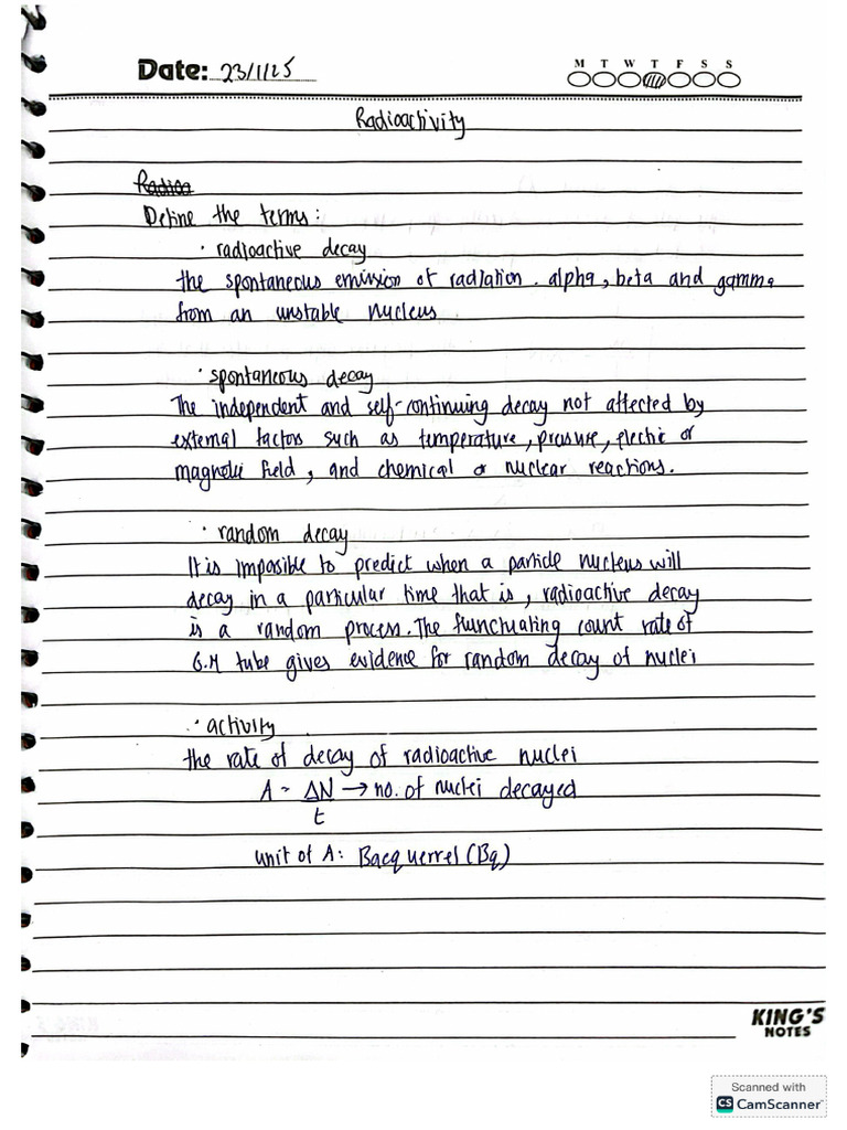 Radioactivity Complete Notes | PDF