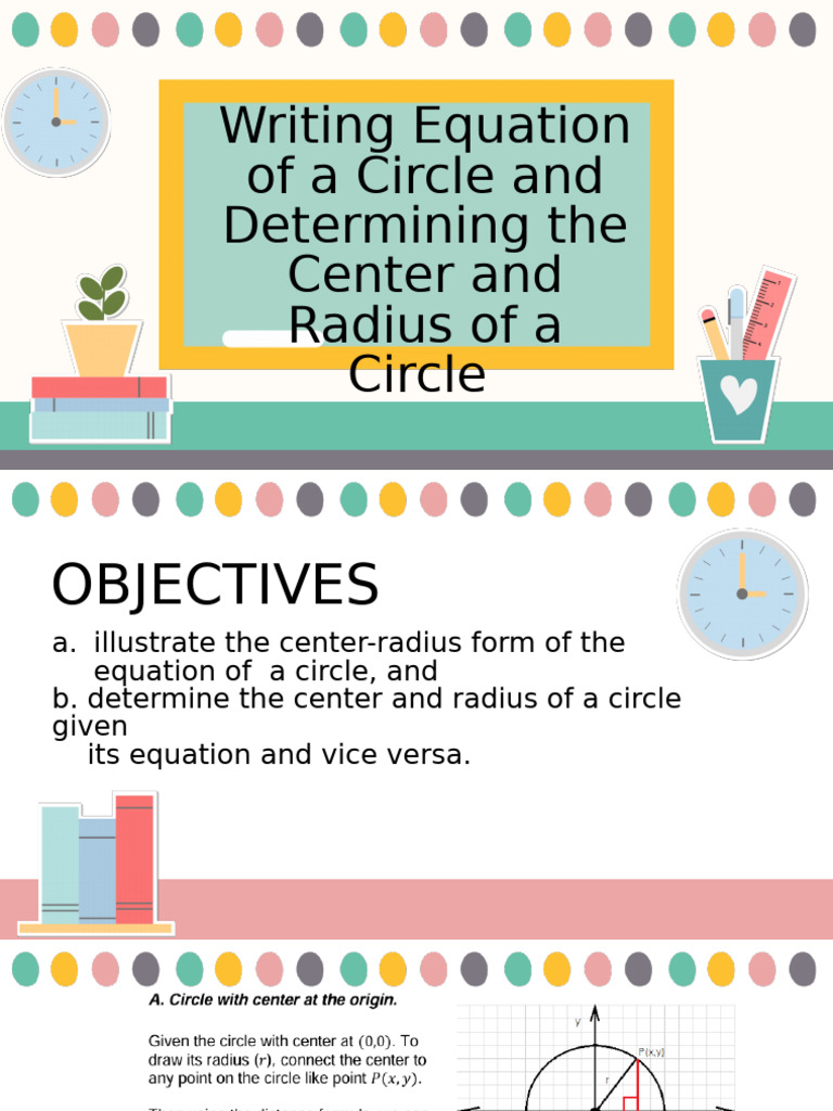 Equation of A Circle | PDF | Circle | Pi