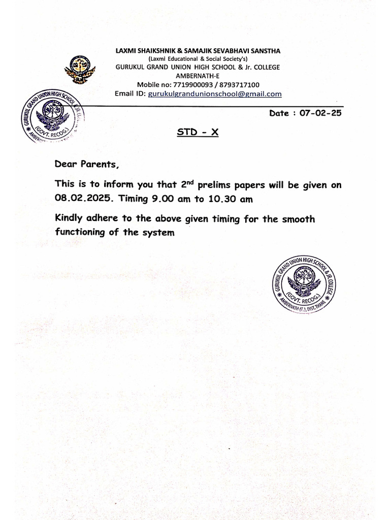 STD - X 2nd PRELIMS OPEN HOUSE | PDF