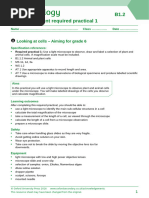 GCSE Biology Core Practical: Cells | PDF | Microscope | Field Of View