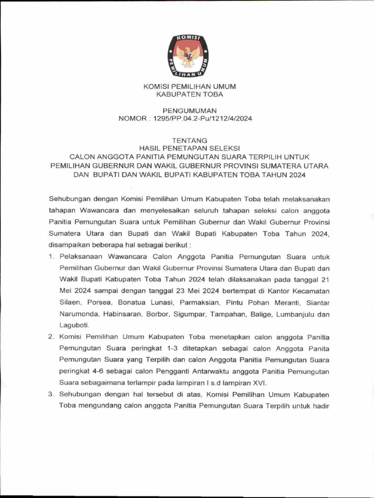 Pengumuman PPS 2024-1 | PDF