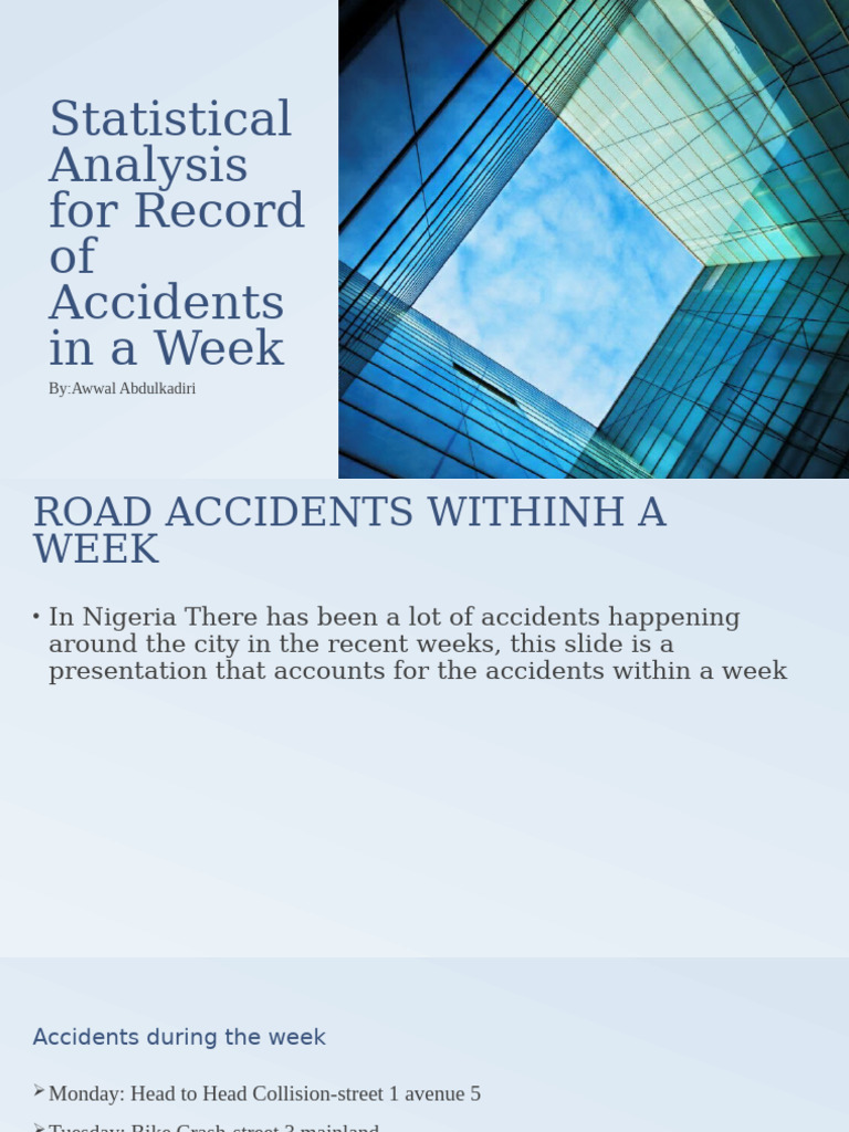 Weekly Road Accident Statistics in Nigeria | PDF