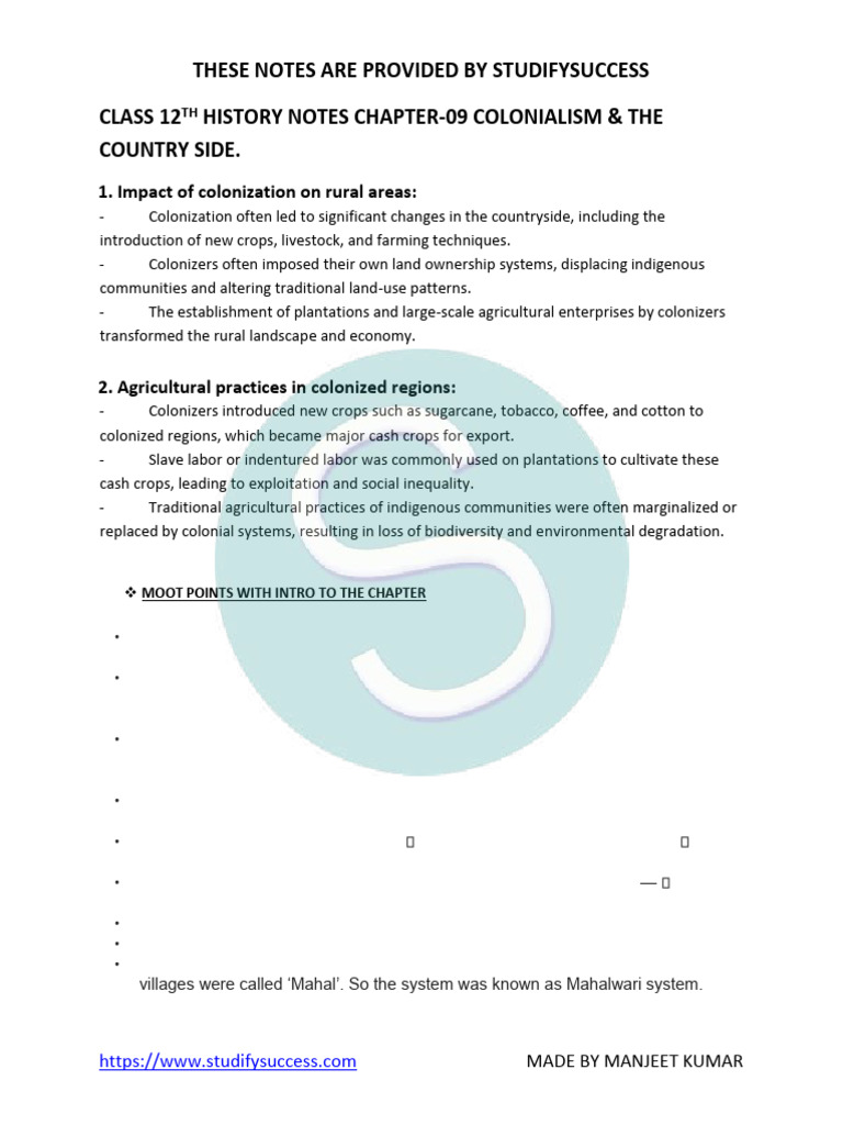 Class 12 History: Colonial Impact | PDF | Loans | Economies
