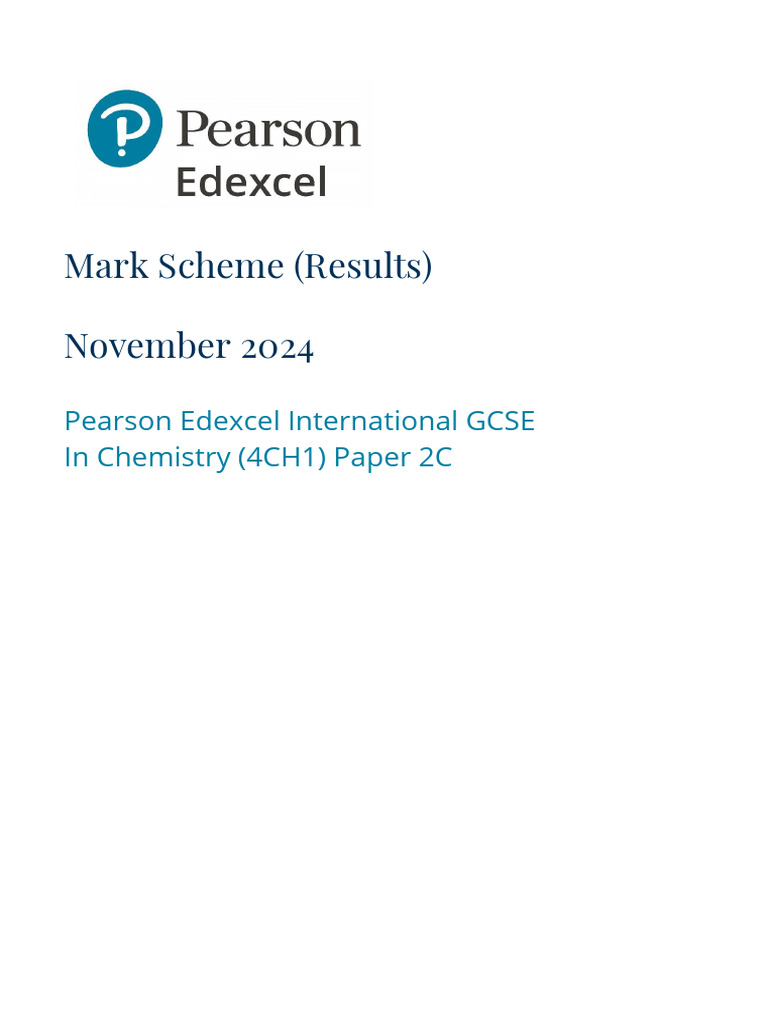IG Chemistry - Mark Scheme 2C (Nov 2024) | PDF | Lithium | Hydroxide