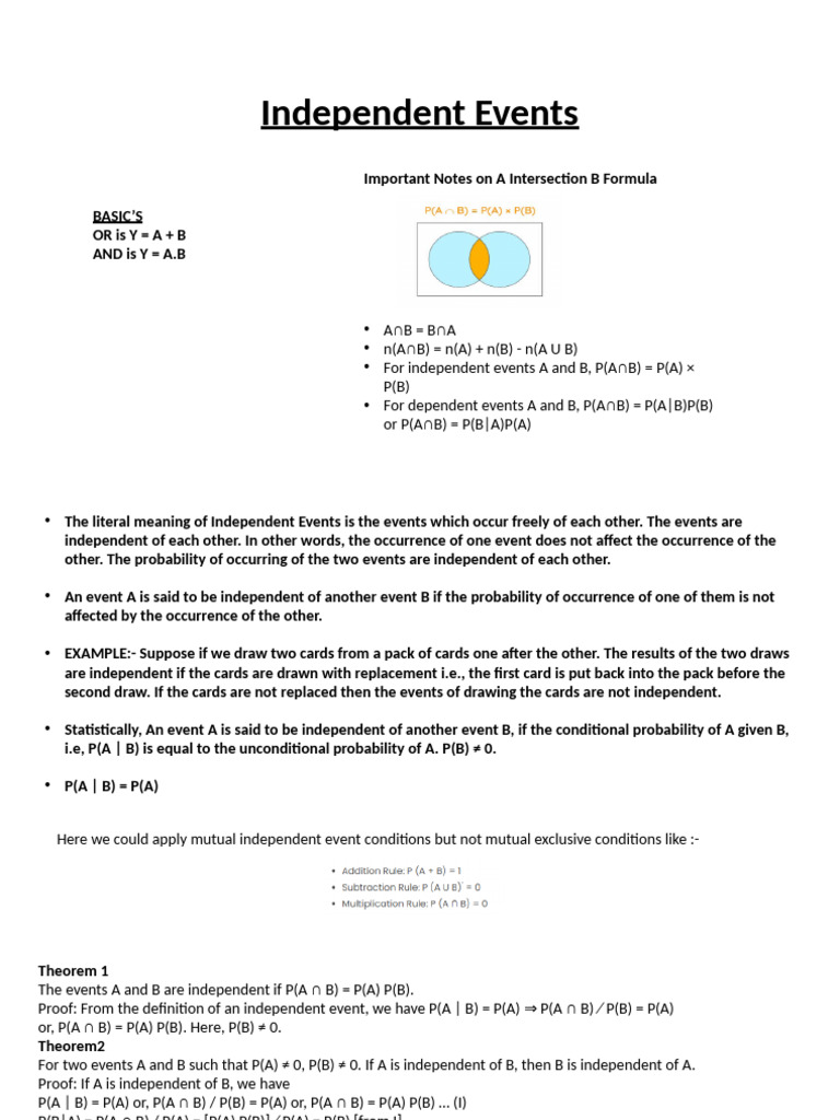 Maths Independent Events | PDF | Probability | Mathematics