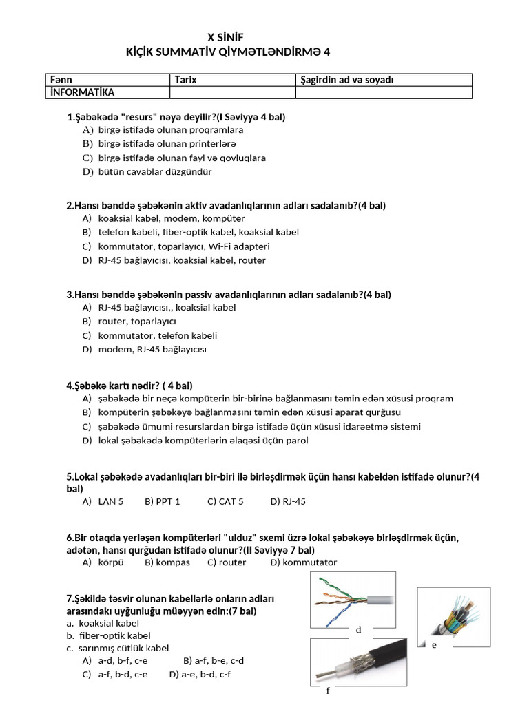 X Sinif KSQ - 4 Yeni Balla | PDF