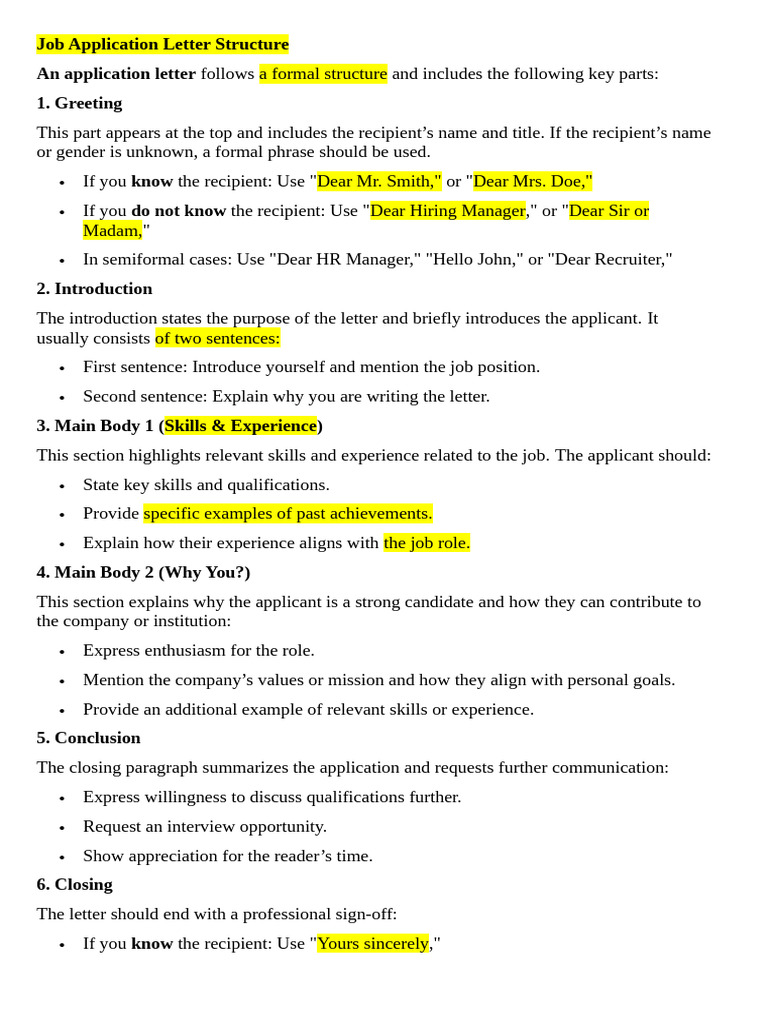 Application Letter Structure | PDF | Libraries | Public Library