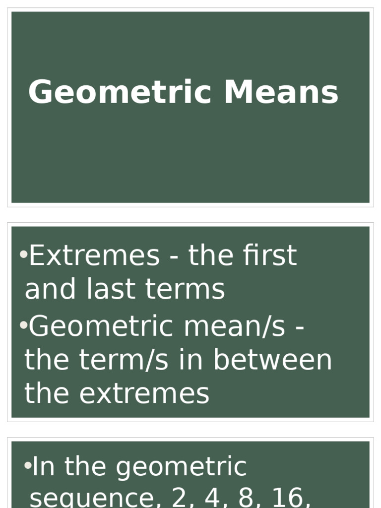 Understanding Geometric Means in Sequences | PDF