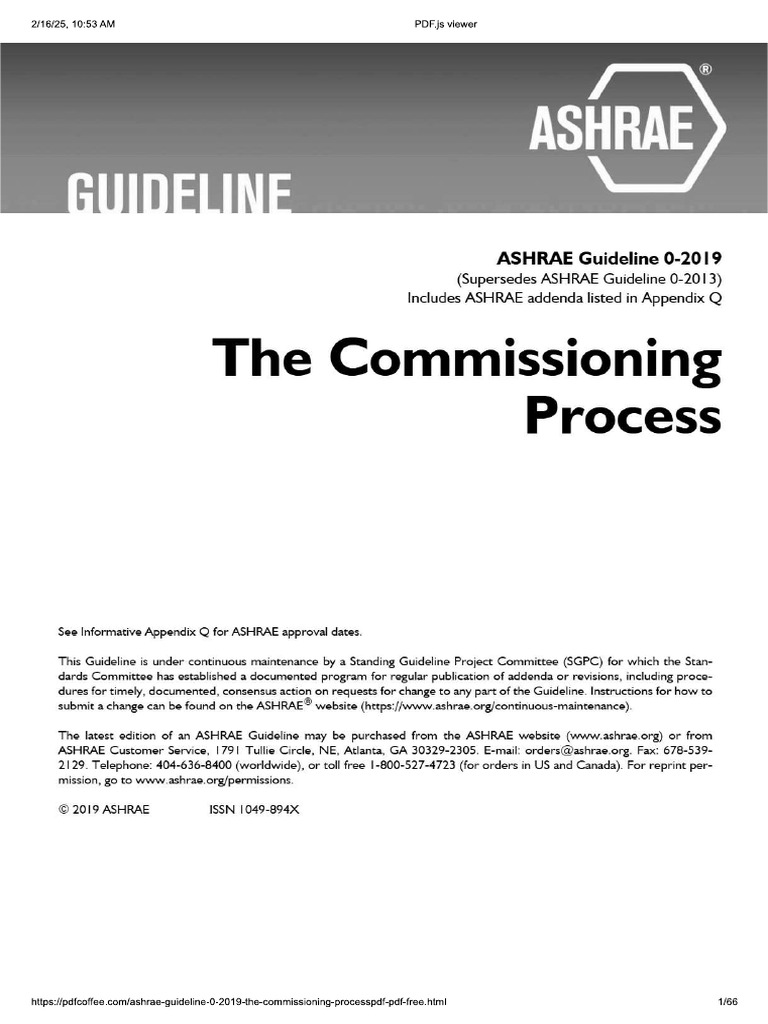 ASHRAE Commissioning | PDF