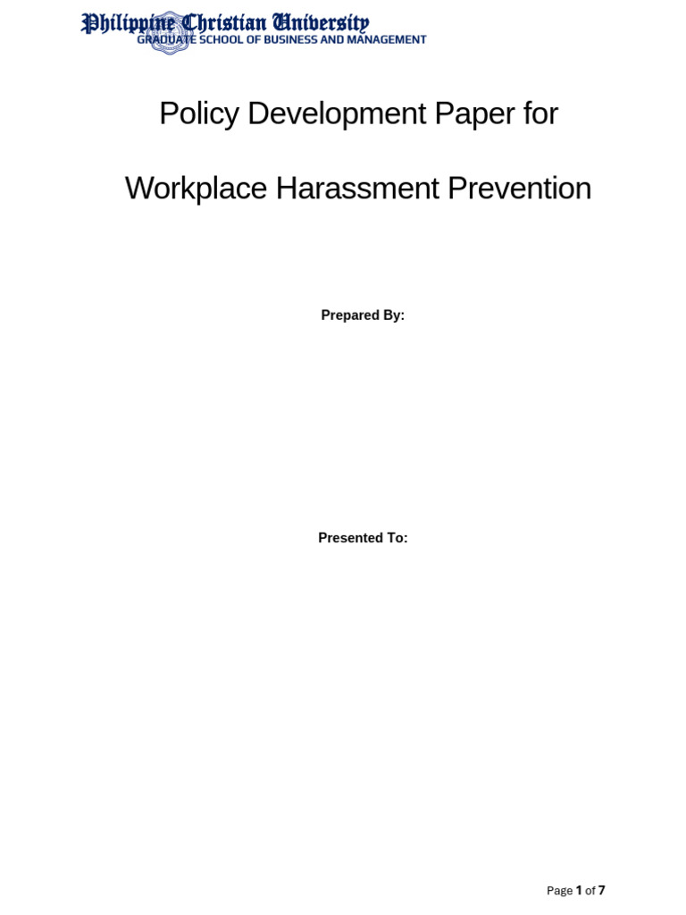 Workplace Harassment Policy Guide | PDF | Harassment | Policy