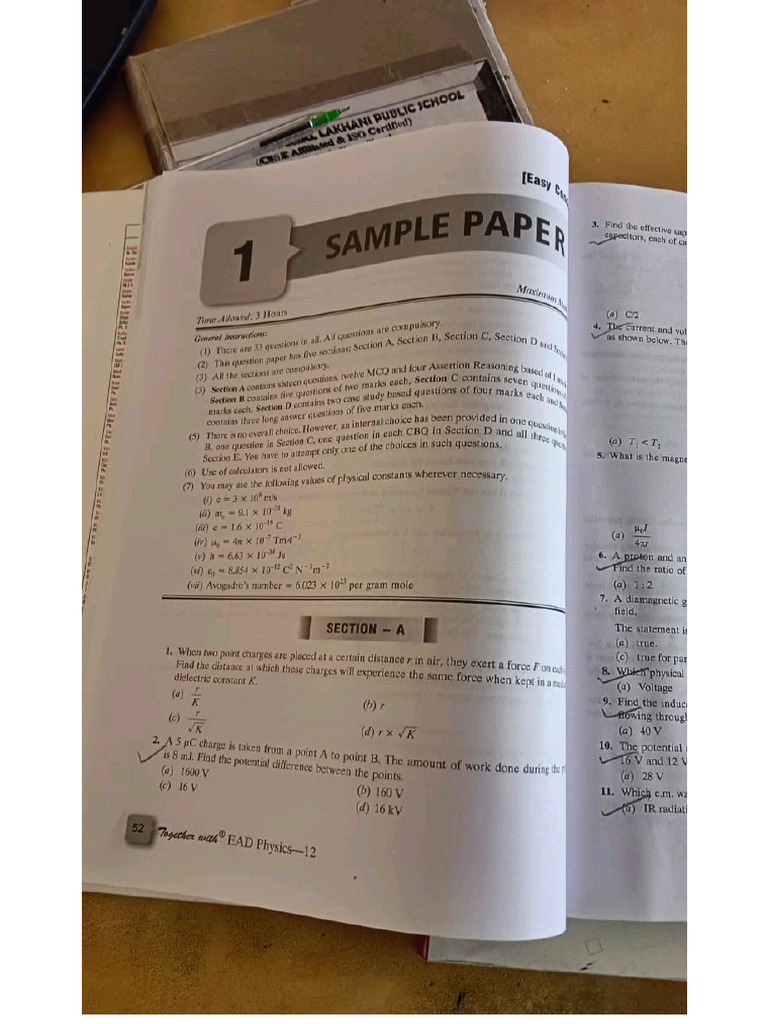 Sample Paper 1 | PDF