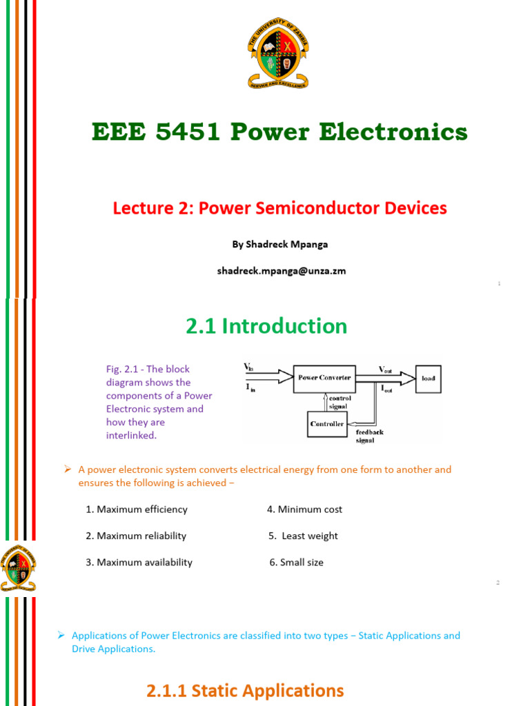 EEE 5451-Lecture 2 Power Semiconductor Devices | PDF | Power Electronics | Power Inverter