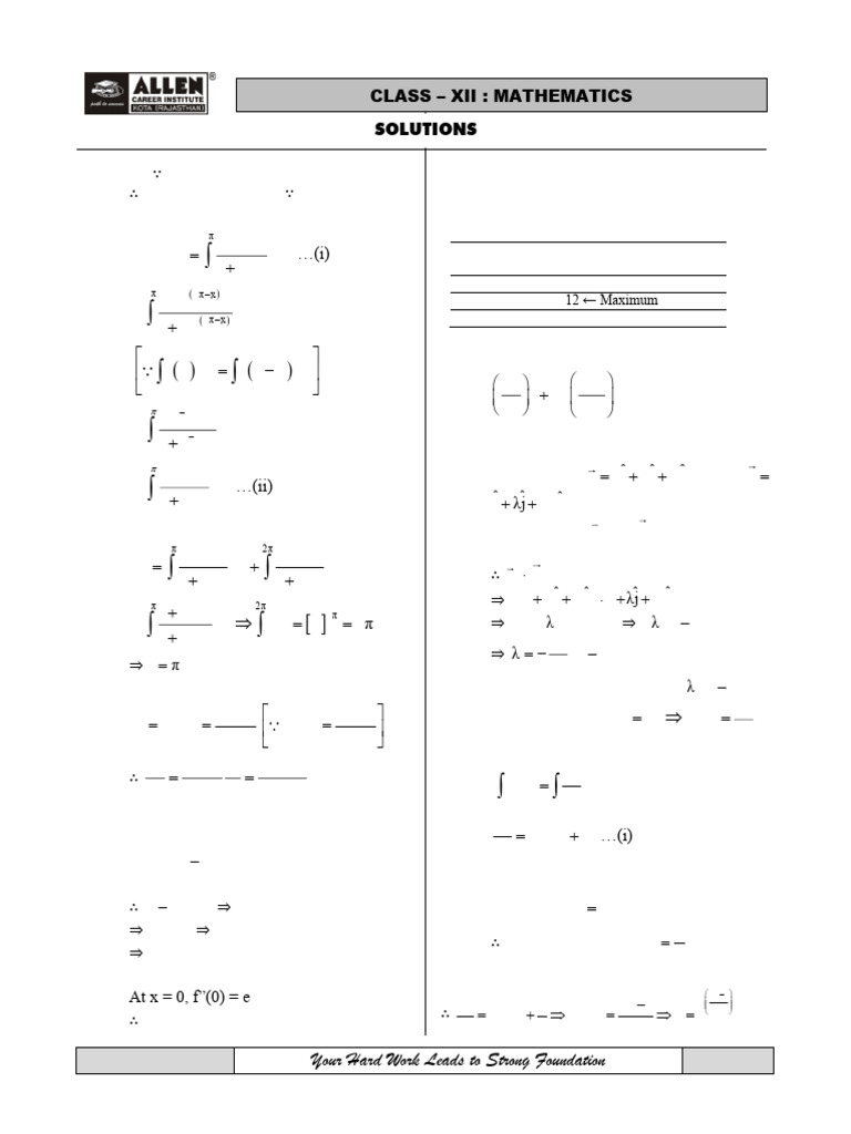 Sample Paper 1 Maths Sol | PDF | Applied Mathematics | Mathematical Physics