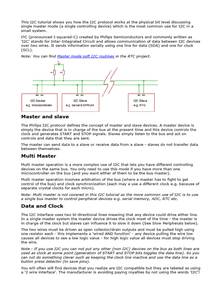 Tutorial I2C (Completo in Inglese) | PDF | Electronics | Manufactured Goods