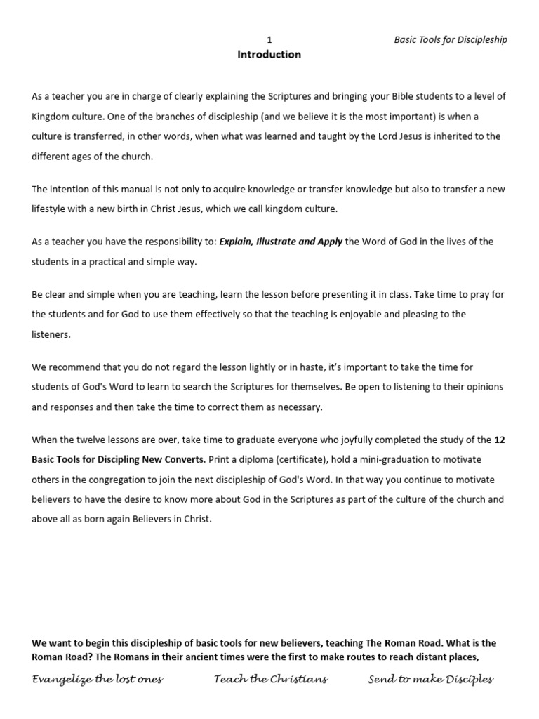 Essential Discipleship Tools Guide | PDF | Born Again | Disciple (Christianity)