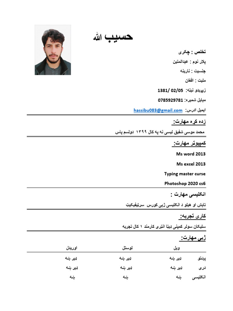 Haseeb Ullah CV | PDF