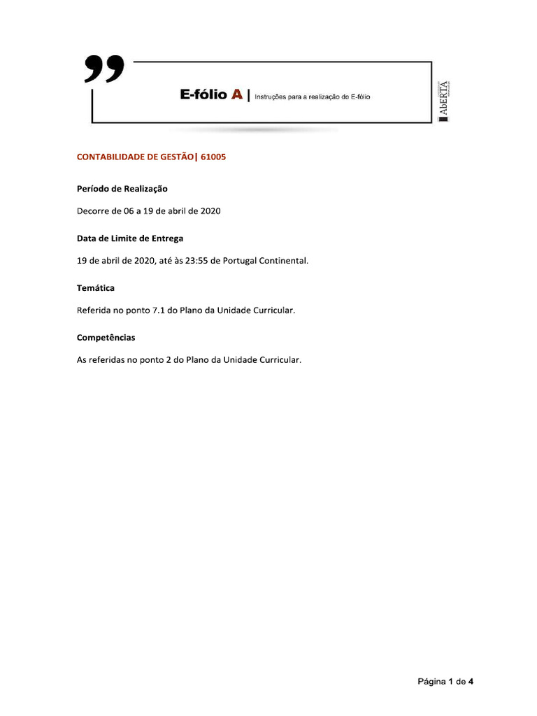 Enunciado Efolio A - 2020 | PDF