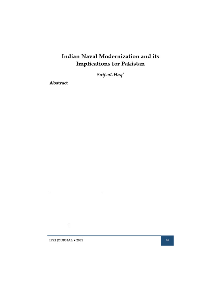 Article 3 IPRI Journal XXI 2 Saif Ul Haq | PDF | Submarines ...