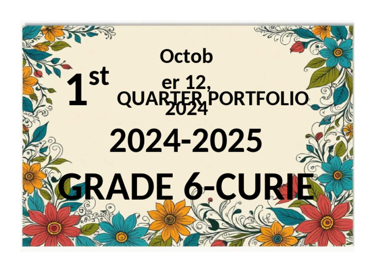 1st QUARTER PORTFOLIO | PDF