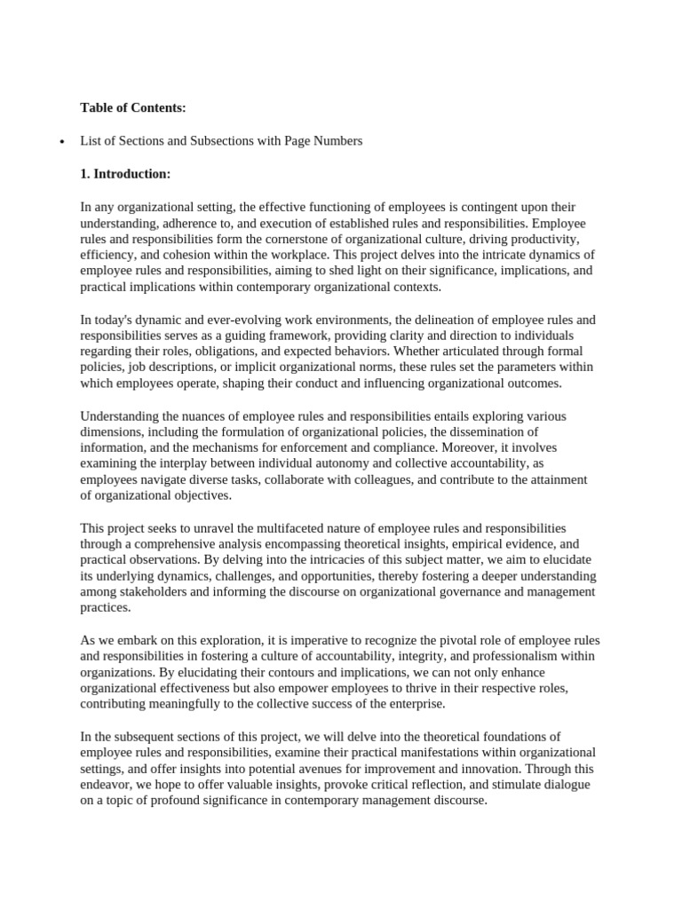 Understanding Employee Rules and Responsibilities | PDF | Methodology ...