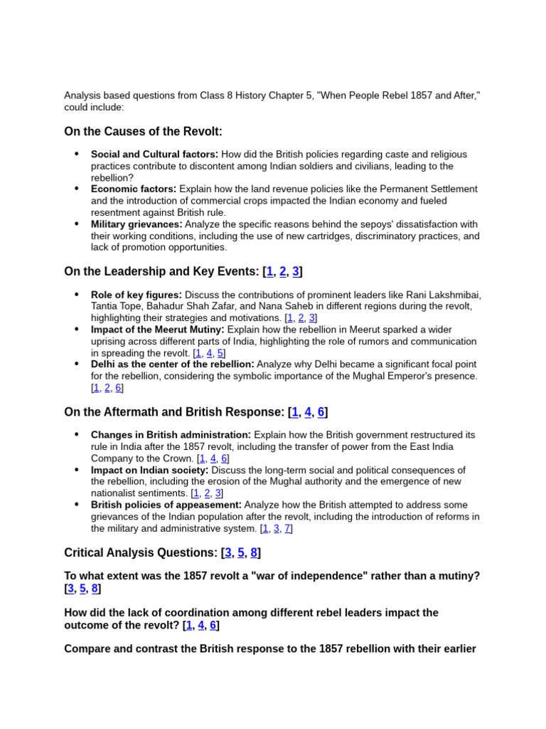 analysis based questions from class 8 history chapter 5 when people ...