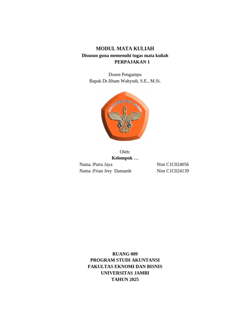 MODUL PERPAJAKAN 1 TENTANG NPWP PKP DAN PENGHASILAN PUTRA JAYA KEL 2 | PDF