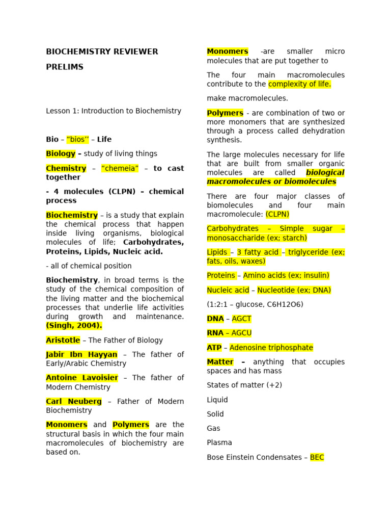 Biochemistry Reviewer 2 | PDF | Cell (Biology) | Endoplasmic Reticulum