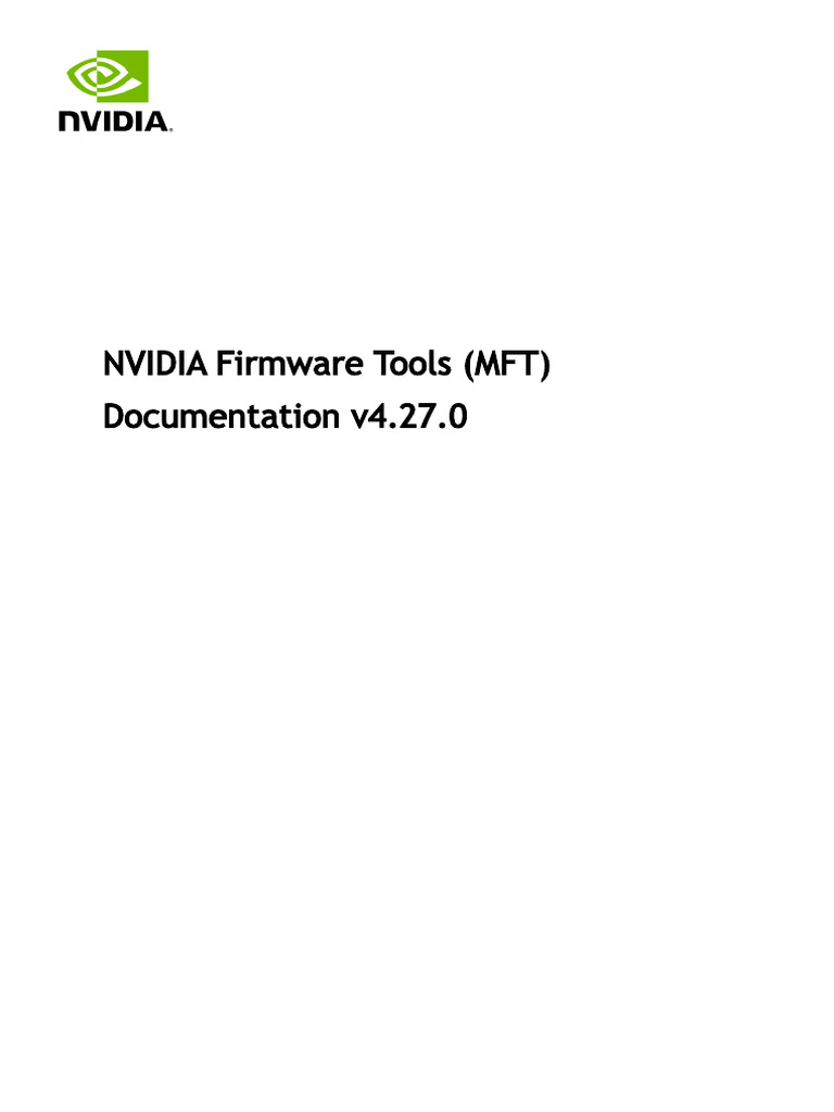 Nvidia Firmware Tools MFT Documentation v4 27 0 | PDF | Linux | Network ...