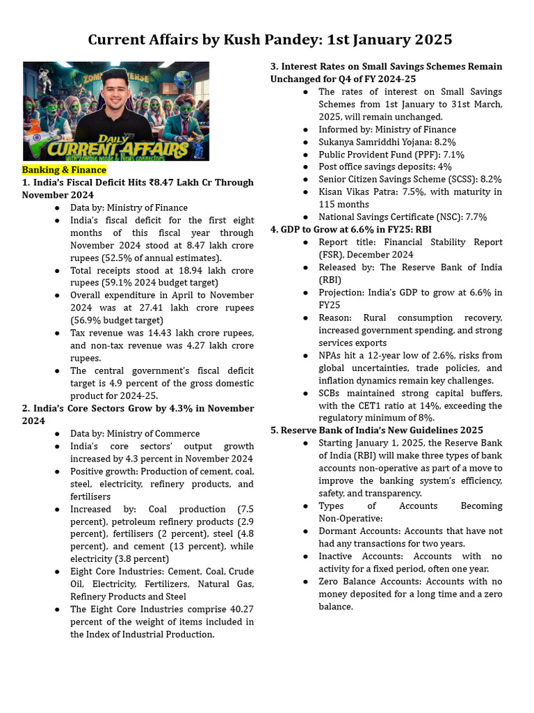 1st January 2025 Printable PDF | PDF | Economies