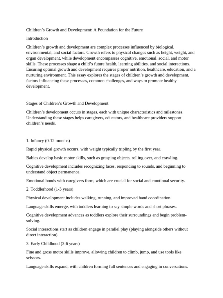growth and development | PDF | Child Development | Human Life Stages