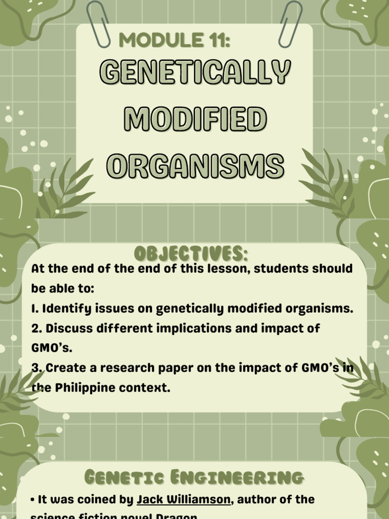 Understanding Genetically Modified Organisms | PDF | Genetically ...